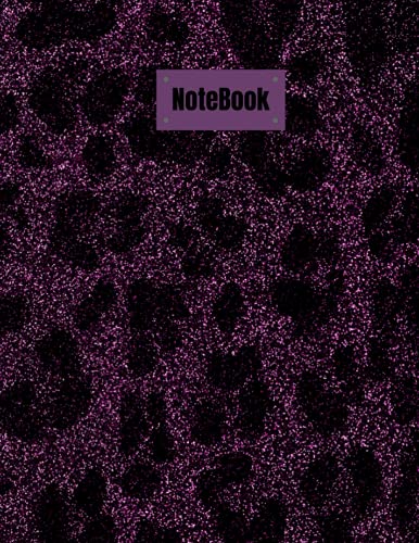 Notebook: Purple Leopard Print Composition Notebook - College Ruled 120 Pages - Large 8.5 x 11 ...