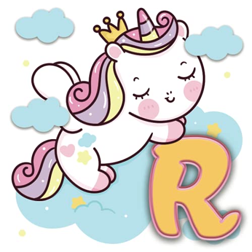 Letter “R” Cute Unicorn Notebook: Giant Notebook with Kawaii Inspired ...
