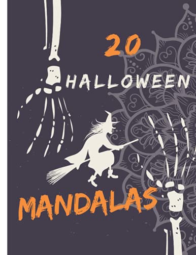 20 Halloween Mandalas: This adult coloring book contains mandalas with ...