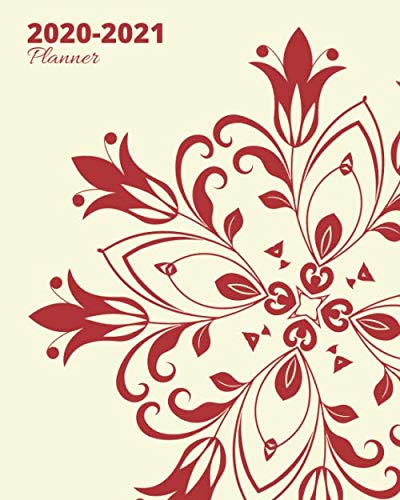 2020-2021 Daily Planner Cream and Red Mandala Academic Planner ...