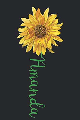 Amanda: A cute sunflower floral personalized Lined notebook gift idea ...