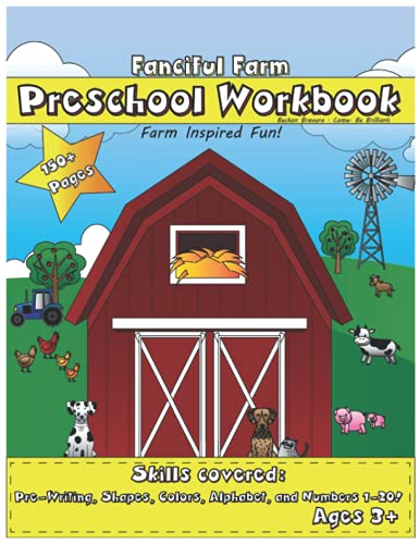 Fanciful Farm Preschool Activity WorkBook:Pre-writing, Alphabet ...