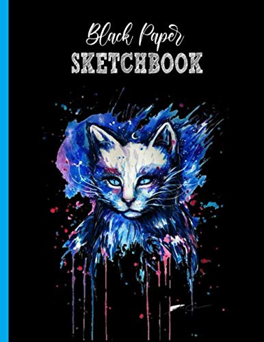 Black Paper Sketchbook: Lovely Cats Sketchbook, Cats Gifts For Girls ...