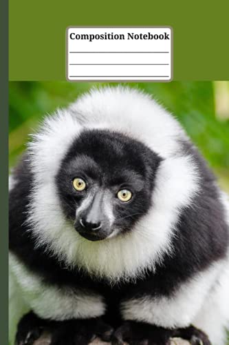 Lemur on a Pole Notebook: Composition Notebook Blank Lined Journal with ...