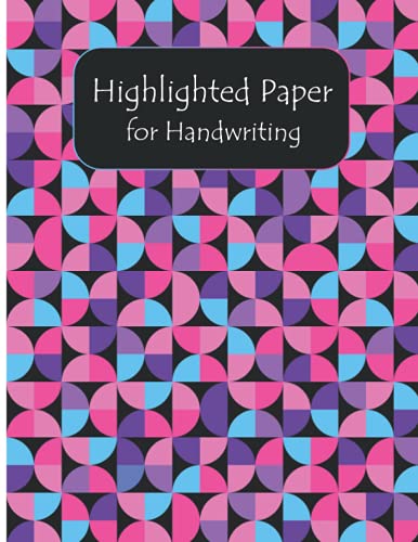 Highlighted Paper for Handwriting: Geometric Themed Yellow Highlighted ...