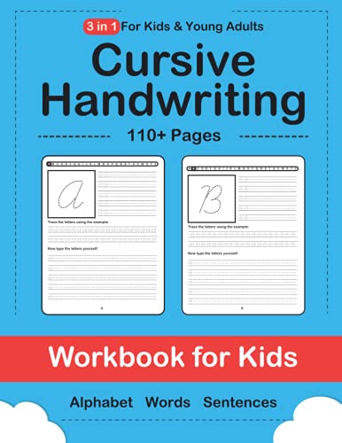Cursive Handwriting Workbook for Kids: Preschool Tracing and Pen ...