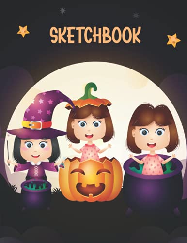 Halloween Sketchbook For Girls: Blank Page Large Size Sketchbook for ...