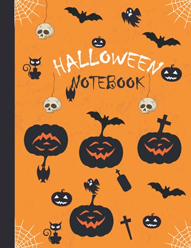 Halloween Notebook: Wide Ruled Halloween Notebook Journal For Boys ...
