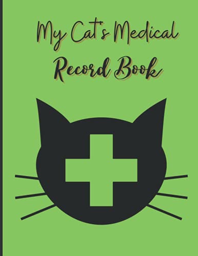 My cat's medical record book.: Green background Cat Health Log Book Pet ...