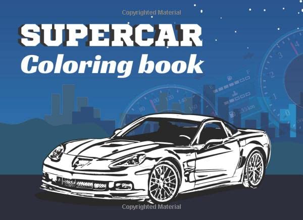 Supercar Coloring Book: Amazing Collection Of Sports Car For Kids Adult ...