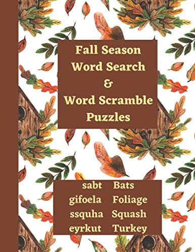 Fall Season Word Search & Word Scramble Puzzles: Activity book to ...