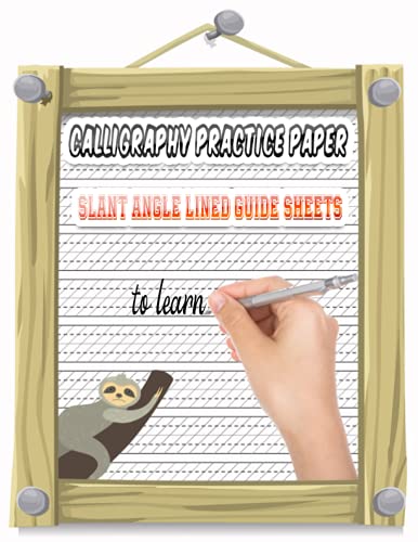 calligraphy practice paper, Slant angle lined guide sheets: letter book ...