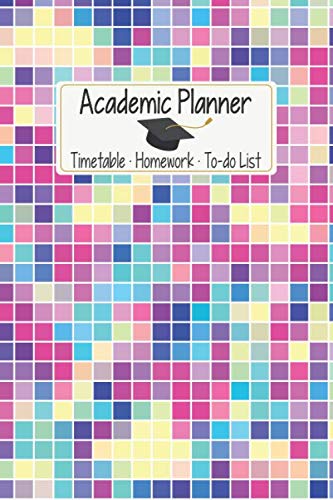 Academic Planner : Timetable Homework To-do List: Pastel Mosaic Pattern ...