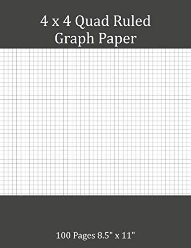 4 x 4 Quad Ruled Graph Paper: 8.5" x 11" Composition notebook with 100 ...