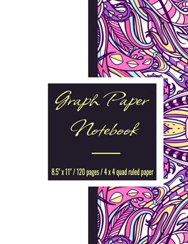 Graph Paper Notebook: 4x4 graph paper / 120 pages / quad ruled / 8.5" x ...