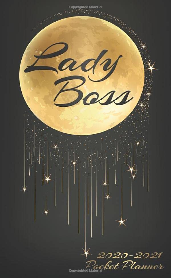 Lady Boss 2020-2021 Pocket Planner: Beautiful Gold Moon Two Year ...