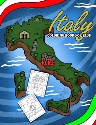 Italy: Kids Italian Vacation Sites Theme Coloring Book for Preschool ...
