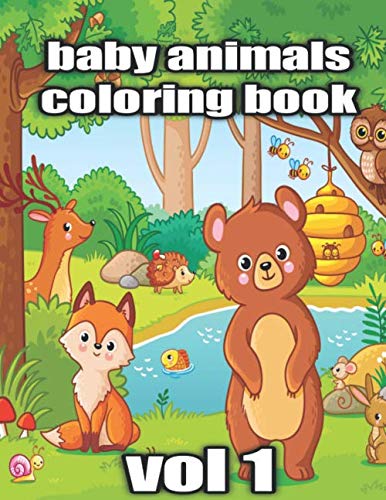baby animals coloring book vol 1: An Adult Coloring Book Featuring ...