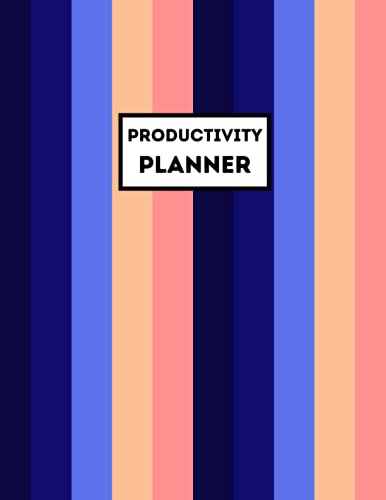 Productivity Planner: 90s Retro Dark Vertical Stripes Cover - Undated ...