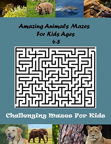Amazing Animals Mazes For Kids Ages 4-8: Fun First Maze Activity Book ...