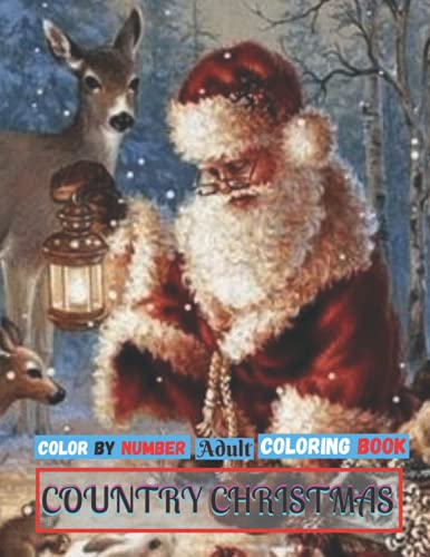 Country Christmas Color By Number Adult Coloring Book: Winter Season ...