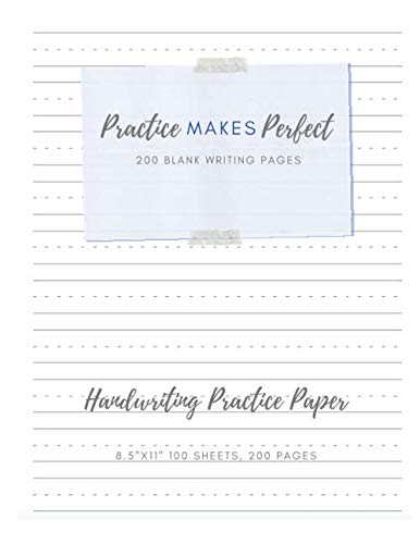 Practice Makes Perfect: Handwriting Practice Book | Writing Paper For ...