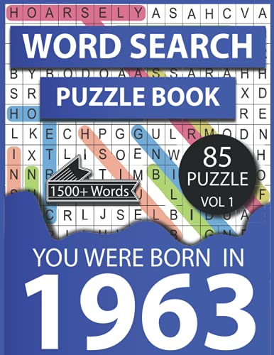 Word Search Puzzle Book: You Were Born In 1963: Wordsearch Book for ...
