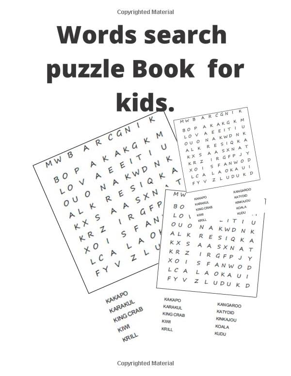 Word Search Puzzle Books For Kids:: Words puzzle, words search book ...