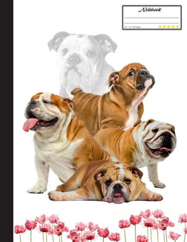 Beautiful English Bulldogs Notebook: Funny bulldog Dog - Lined Notepad ...