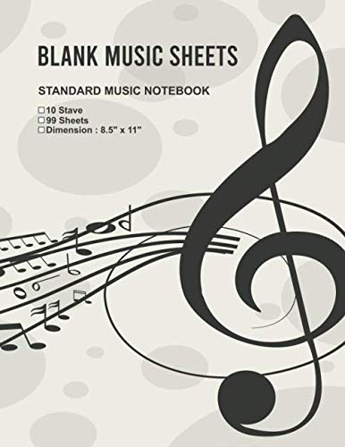 Blank Music Sheets: Classic Music Writing Notebook, Music Manuscript ...