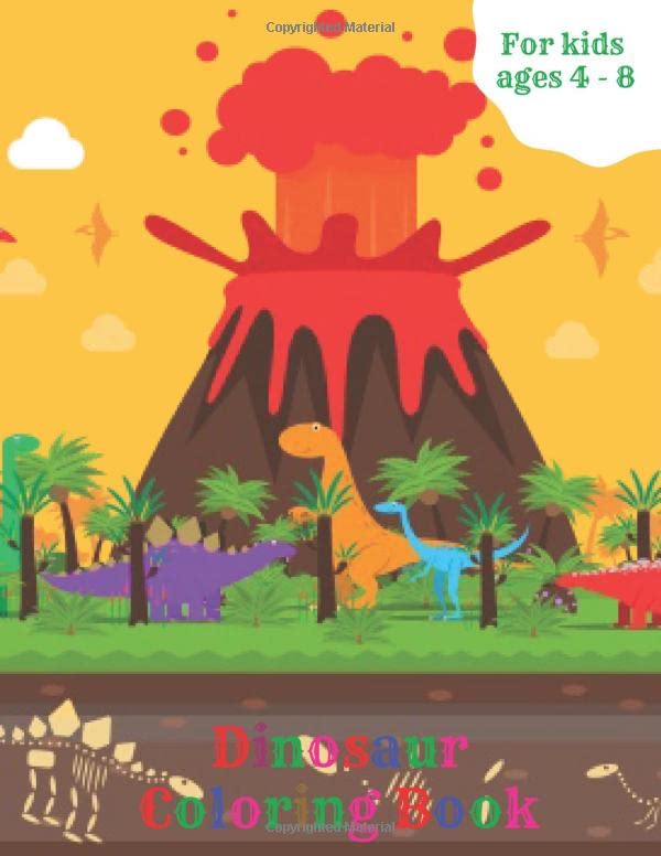 Dinosaur Coloring Books For Kids Ages 4-8: Book Kids For Boys Favors ...