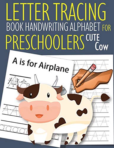 Letter Tracing Book Handwriting Alphabet for Preschoolers Cute Cow ...