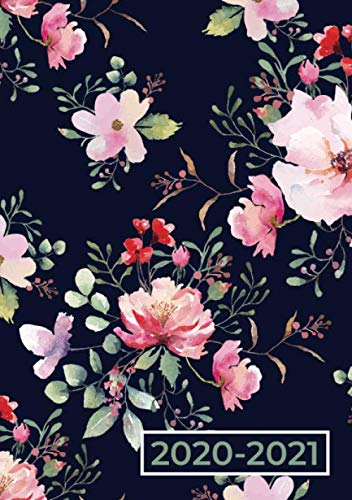 2020-2021 Mid Year Diary | Beautiful Floral on Navy: Week to View ...
