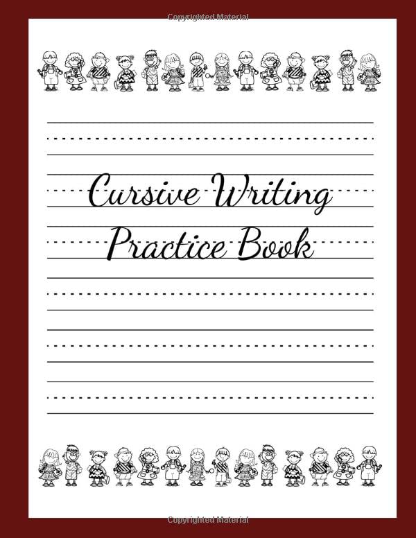 Cursive Writing Practice Book: Lined Penmanship Guide Sheets For ...
