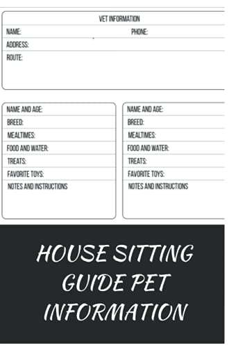 house sitting guide pet information: Pet Sitter Client log Book planner ...