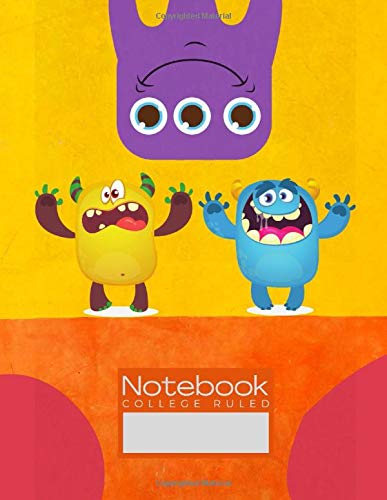 Notebook - Cute furry orange and blue monster: 8.5x11 Inches Monster ...