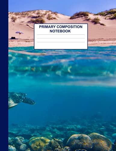 Ocean Sea Primary Composition Notebook: Ocean Sea Fish and shark ...