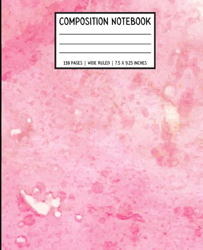 Pink Marble Composition Notebook: Pink Color Marble Composition ...