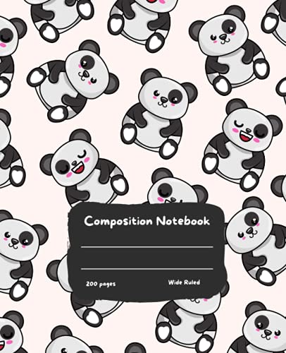 Kawaii Panda Composition Notebook: Cute Kawaii Panda Illustrations ...