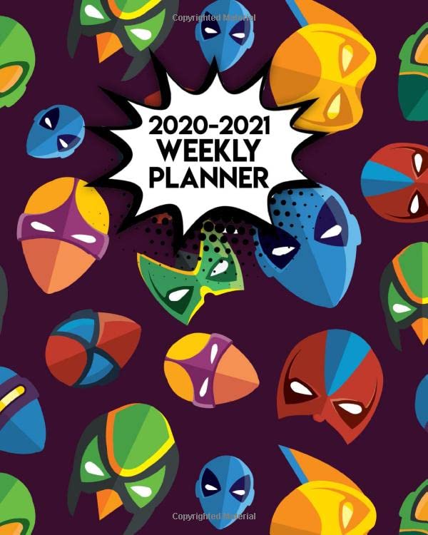 2020-2021 Weekly Planner: Fantastic Comic & Cartoon Superheroes 2 Year ...