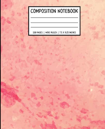 Pink Marble Composition Notebook: College ruled With White Marble Cover ...