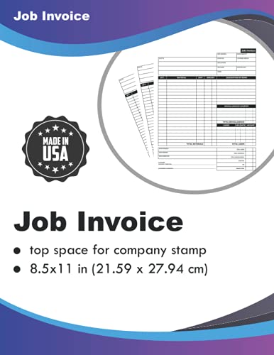 Job Invoice Forms: Job Invoice Book For Small Business: Work Invoice ...