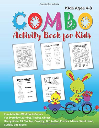 Combo Activity Book For Kids Ages 4-8: Fun Activities Workbook Games ...