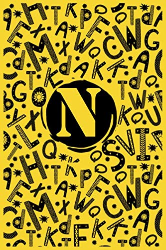 N: Notebook Gift For Names that begin with a letter N. Cute Initial ...