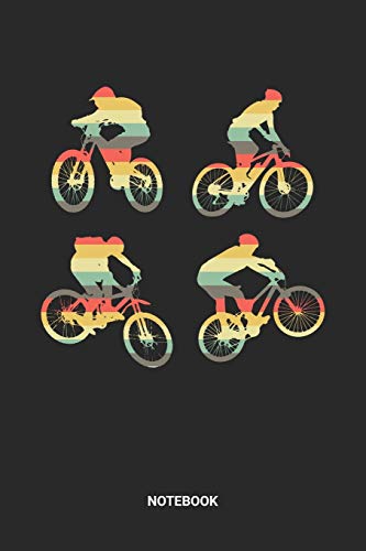 Notebook: Dotted Lined Retro Mountain Bike Themed Notebook (6x9 inches ...