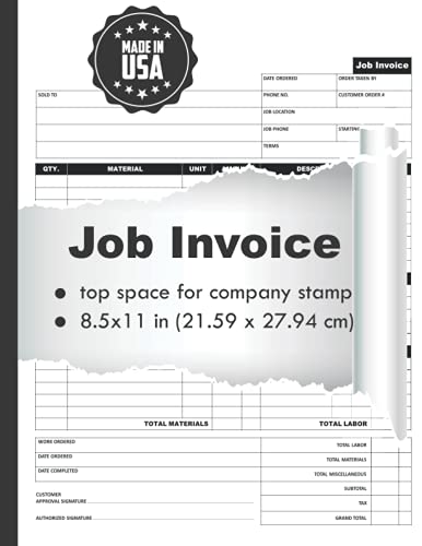 Job Invoice Forms: Job Invoice Book For Small Business: Work Invoice ...