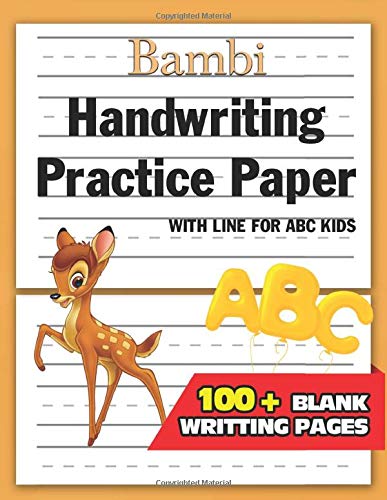 Bambi Handwriting Practice Paper: Blank Handwriting Workbook: Fun and ...