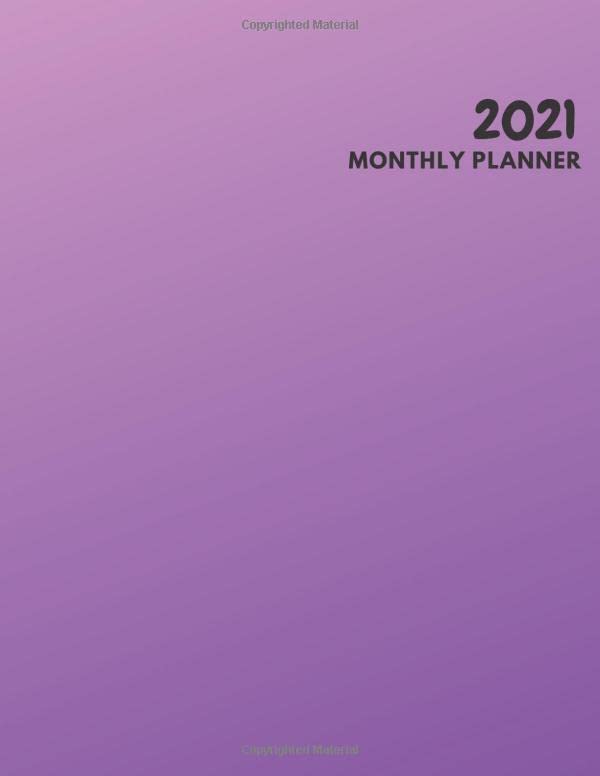 2021 Monthly Planner: Purple Calendar Monthly 2021 Every Page Contains ...