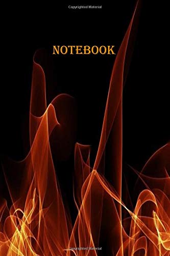 ABSTRACT NOTEBOOK - flames: Black notebook to write in, lined pages ...