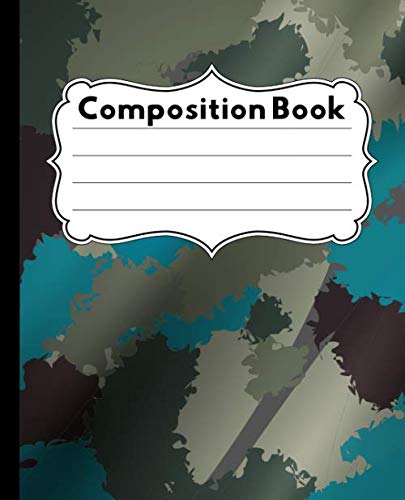 Composition Book: Wide Ruled Notebook, 110 pages, school, Camo ...